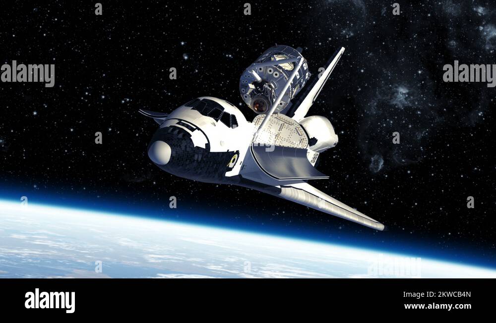 Space Shuttle And Module Of International Space Station Stock Video ...