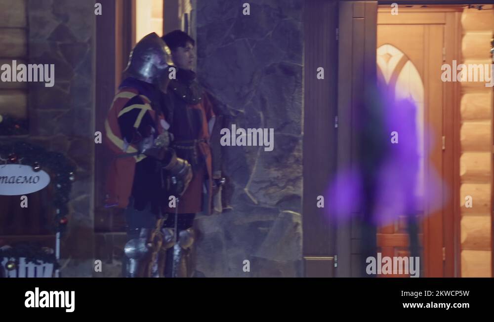 Medieval Knight Standing In Door Stock Video Footage - Alamy