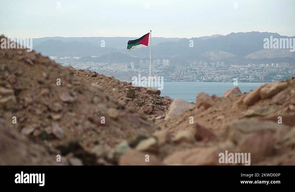 Flag of the Arab Revolt in Aqaba, Jordan Stock Video Footage - Alamy