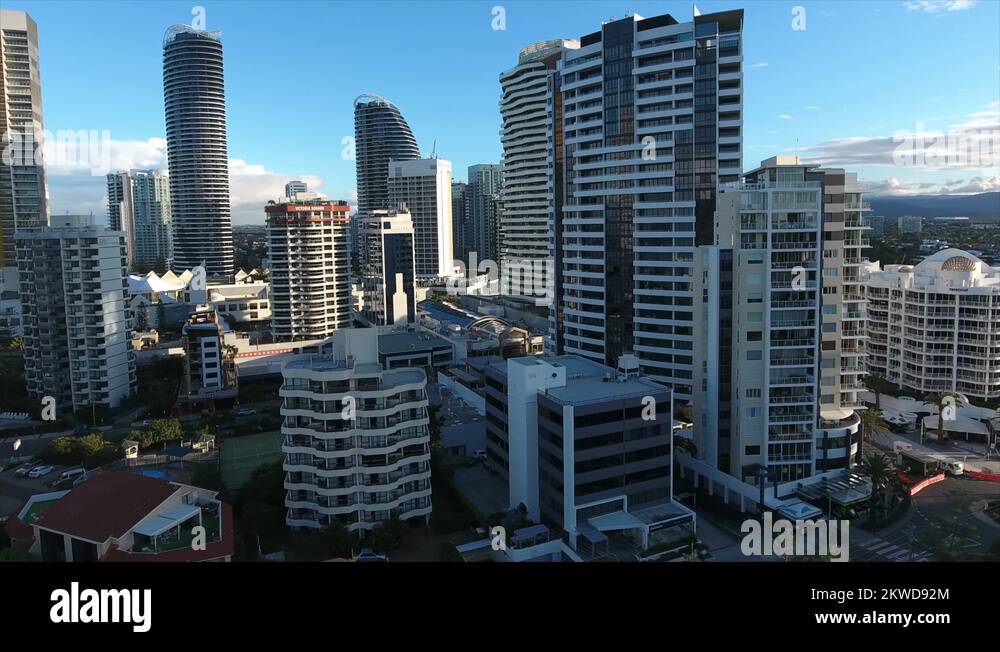high rise buildings in Broadbeach, Gold Coast, Australia Stock Video ...