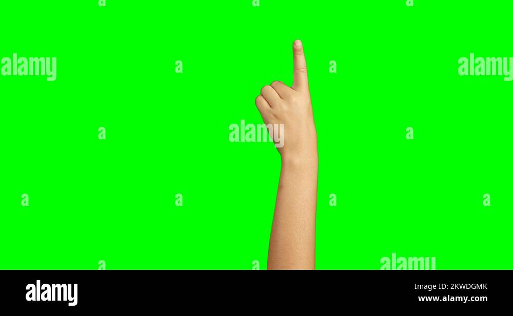 Person making hand gesture against green screen background Stock Video ...
