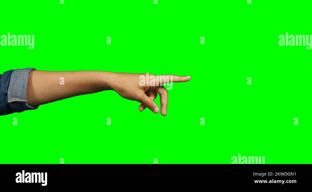 Person making hand gesture against green screen background Stock Video ...