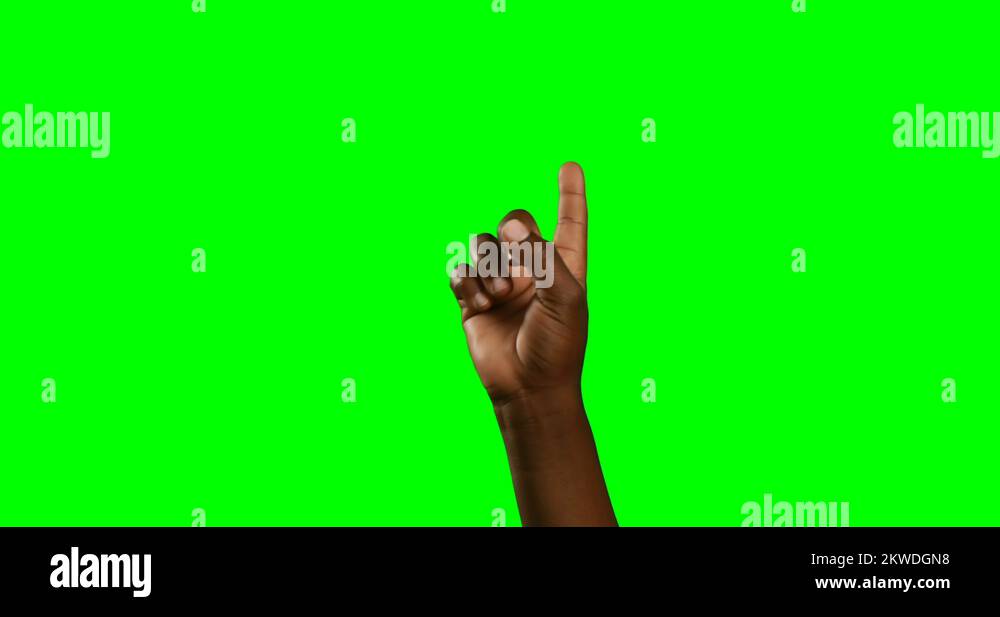 Person making hand gesture against green screen background Stock Video ...
