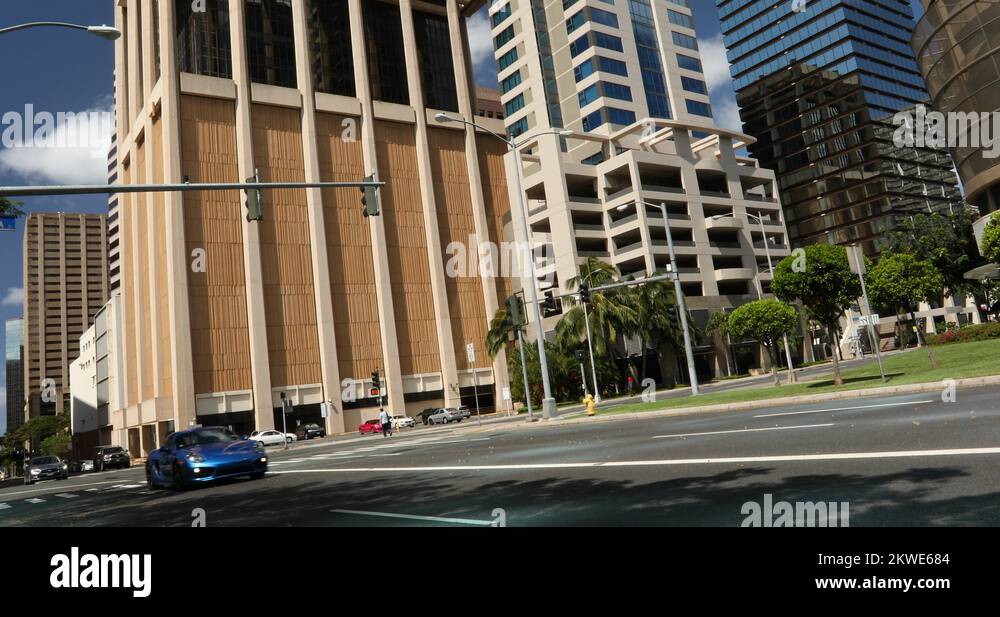 Traffic in downtown honolulu hawaii Stock Videos & Footage - HD and 4K ...
