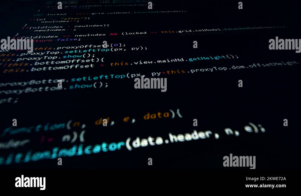 Source code on a hackers screen. 4K Stock Video Footage - Alamy