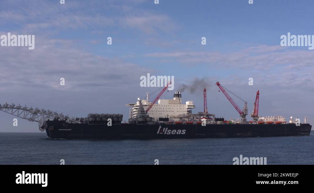 Pioneering Spirit, worlds largest platform installation vessel outbound ...
