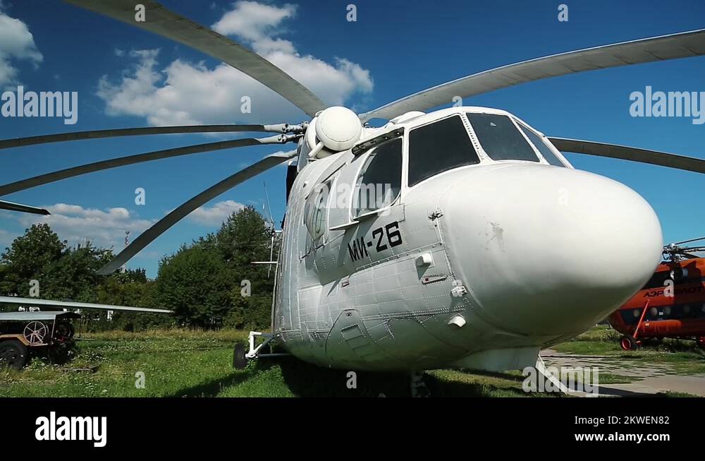 Heavy transport helicopter Mil Mi-26 for United Nations Stock Video ...