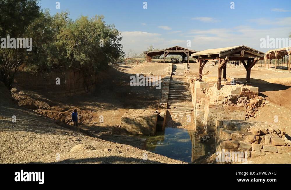 Historical place of baptism of Jesus Christ in Jordan Stock Video ...