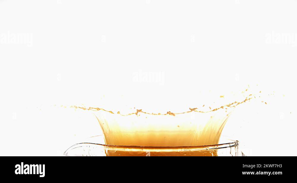 Orange Juice exploding against White Background, Slow Motion 4K Stock ...