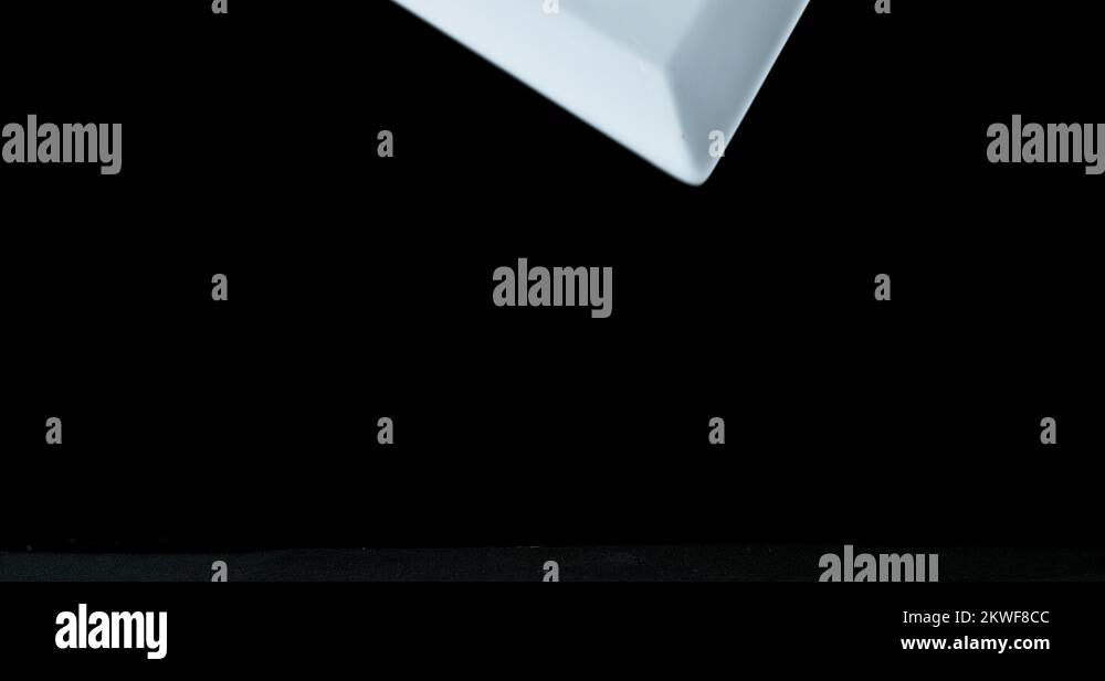 Plate falling and exploding on Black Background, Slow Motion 4K Stock ...