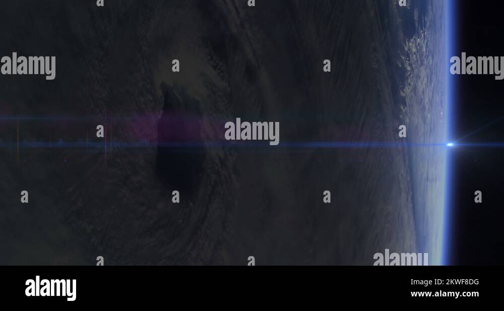 Hurricane Isabel View from Space Rotating Sunrise Flare Animation 4K ...