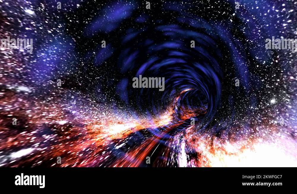 Loop animation with wormhole interstellar travel through a blue force ...