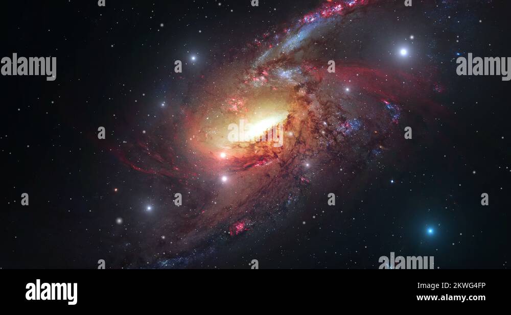 Flying to Spiral Galaxy in Space Stars Floating in Space Background ...