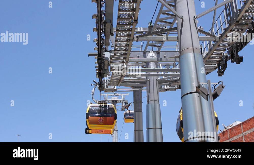 Station of Aerial cable car urban transit system. La Paz, Bolivia Stock ...