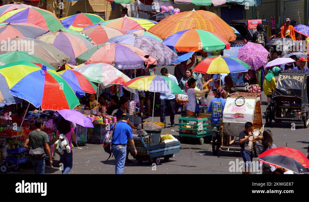 MARKET STALL PARASOLS BACLARAN MANILA PHILIPPINES Stock Video Footage ...