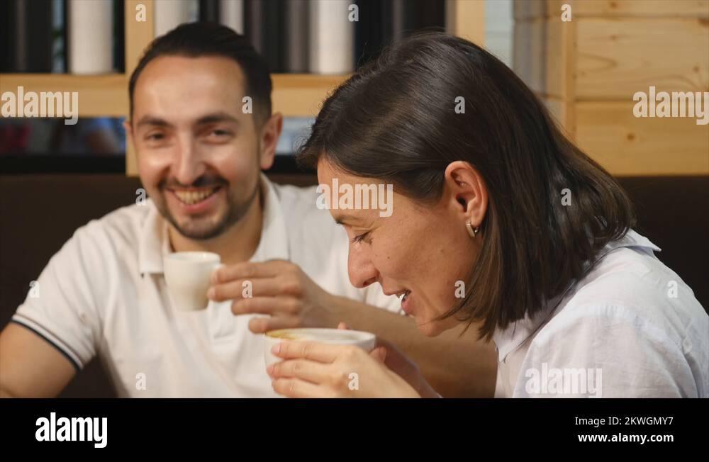 Cafe couple coffee laughing Stock Videos & Footage - HD and 4K Video ...