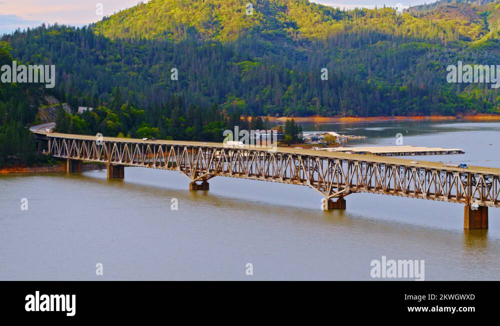 Pit River Bridge over Shasta lake Stock Video Footage - Alamy