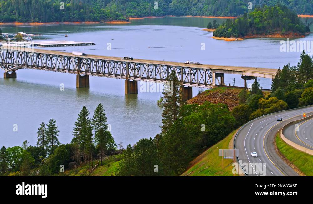 Pit River Bridge over Shasta lake Stock Video Footage - Alamy