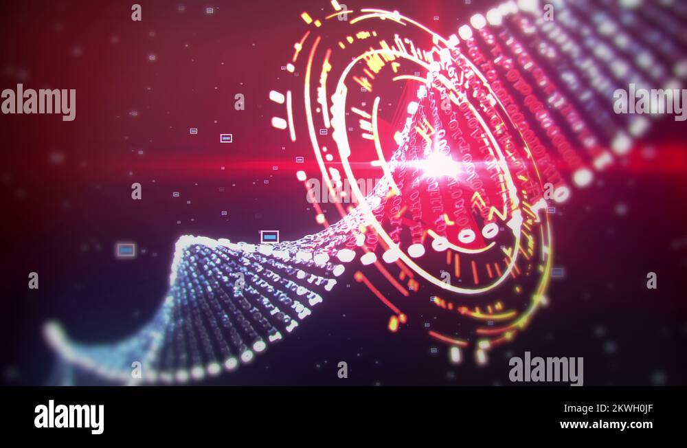 Artificial binary DNA double helix molecule loop ready diagonal ...