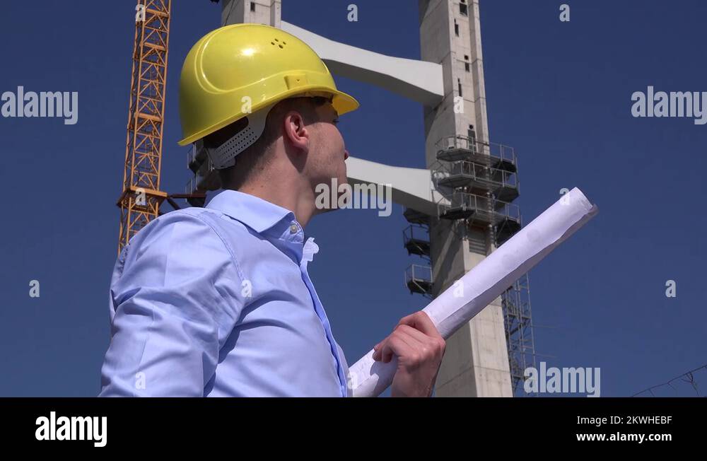 Architect blueprint helmet plans construction Stock Videos & Footage ...