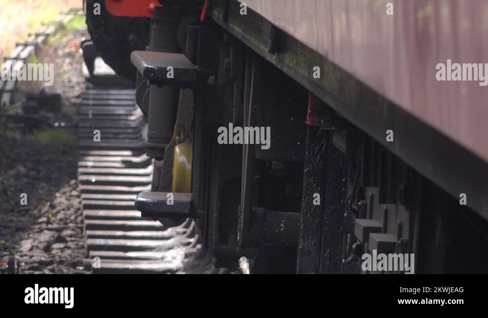Steam Train wheels move slowly on track 4K Stock Video Footage - Alamy