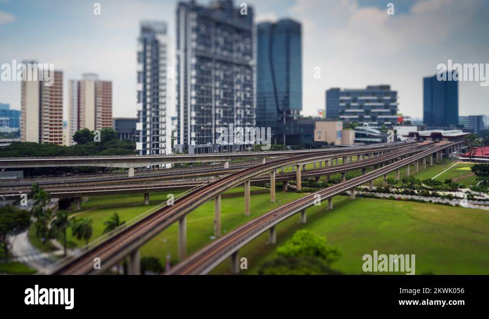 Miniature Tilt-shift timelapse of MRT, train, subway, jurong in ...