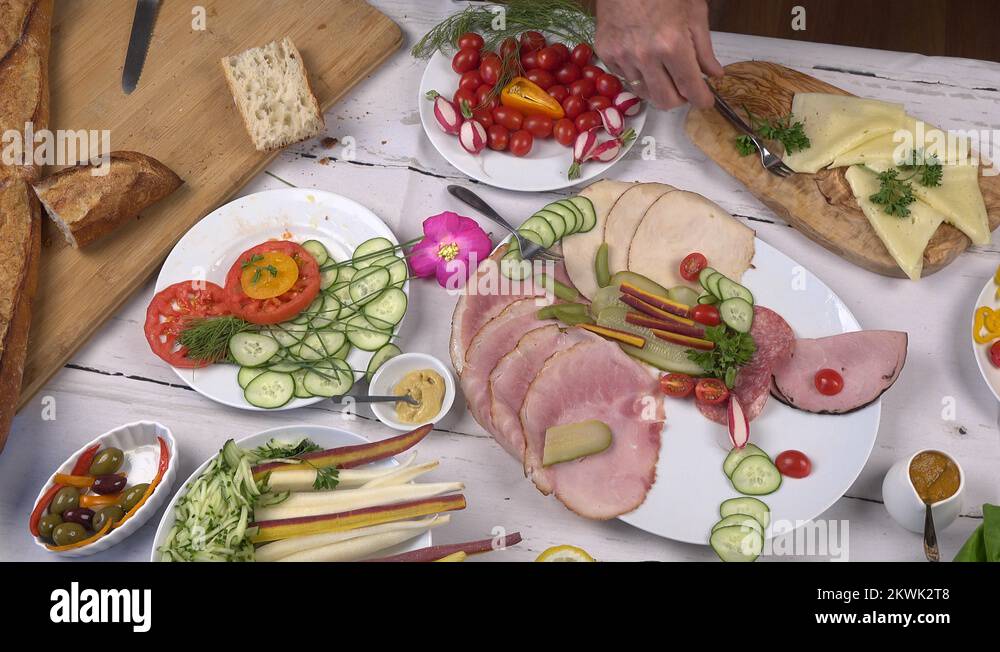 Salami olives tomatoes buffet Stock Videos & Footage - HD and 4K Video ...