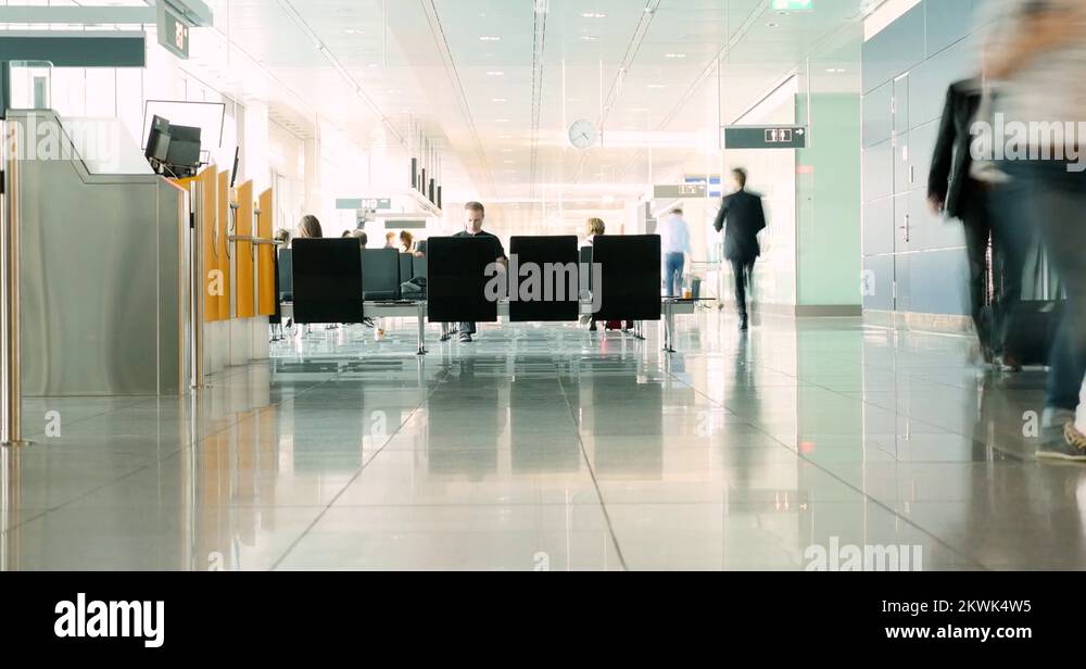Surveillance camera effect in International airport Stock Video Footage ...