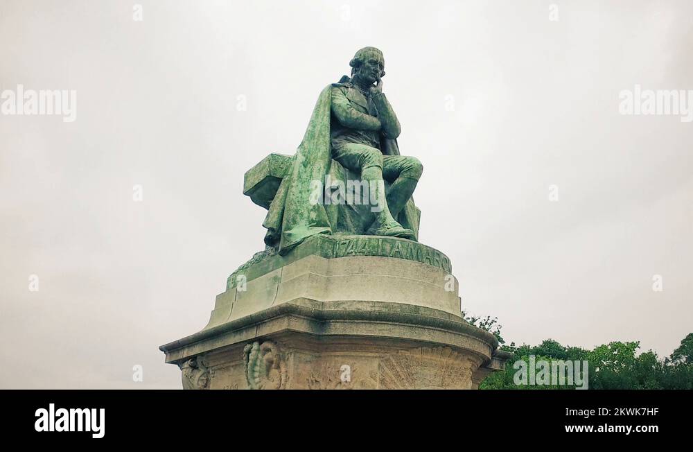 Hyper timelapse of Bronze Statue Jean Baptiste De Monet De Lamarck ...