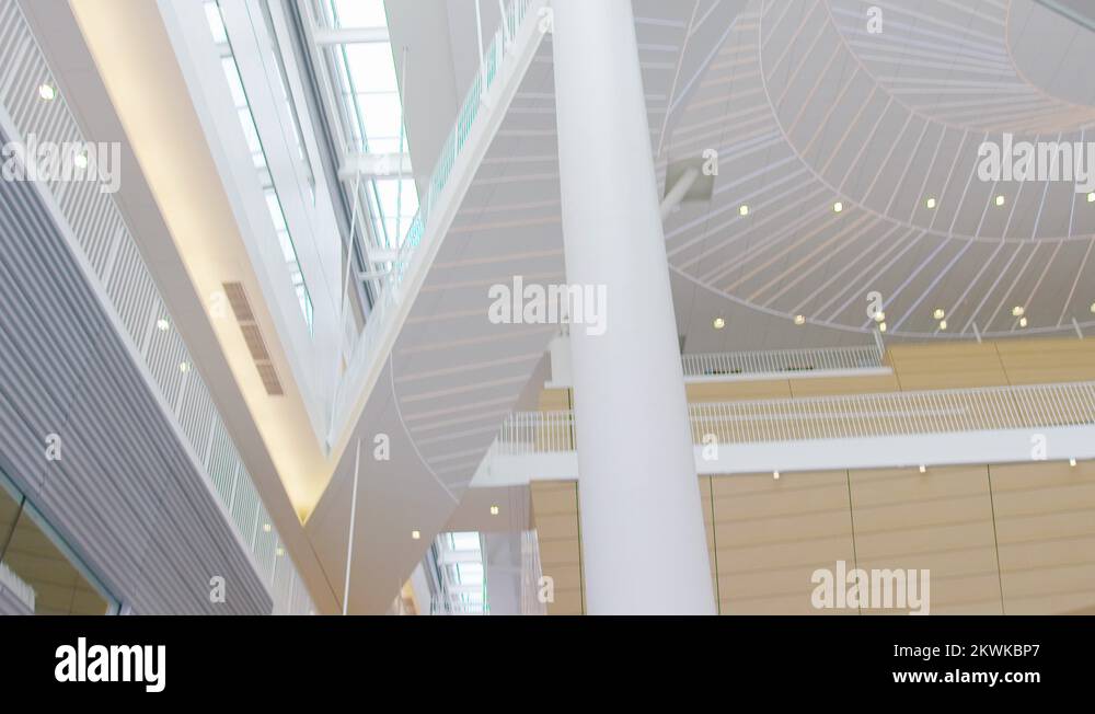 Tilt down shot of female doctor pushing patient sitting on wheelchair ...