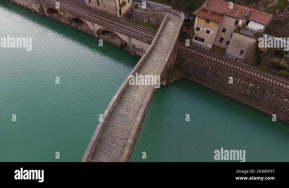 1397 Aerial shot of famous Bridge of Mary Magdalene as known as Bridge ...