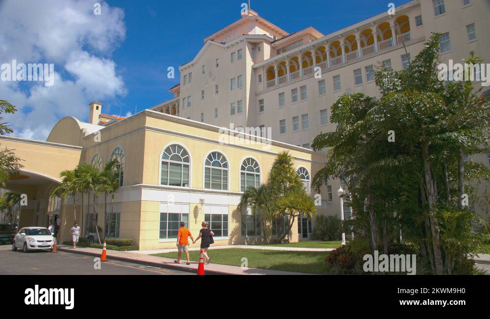 Nassau Bahamas British Colonial Hilton Front Exterior Stock Video ...