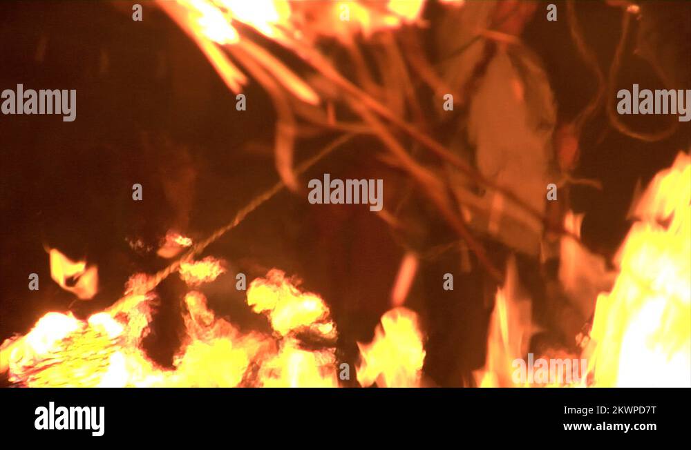 Japanese Fire Festival - Fire ring spinning at Ichinomiya Aso Shrine ...