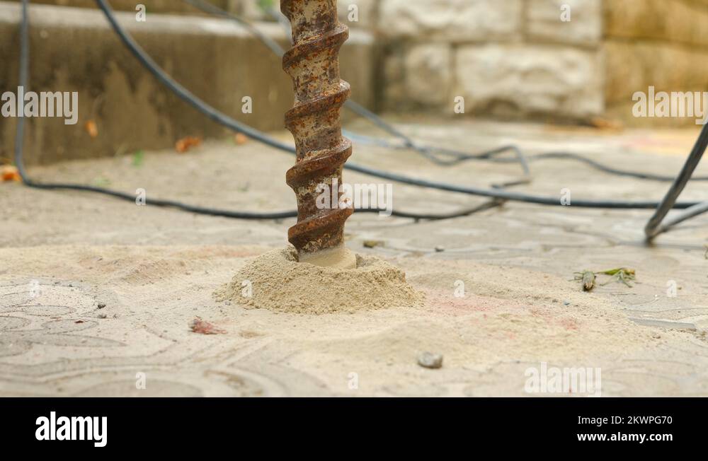 Drill During Operation. Closeup. drilling of the wells. 4k. Slow motion ...