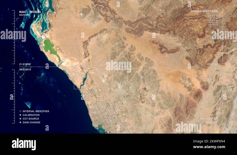 Sequence of aerial surveillance displays: Jeddah, Shanghai, Karachi ...