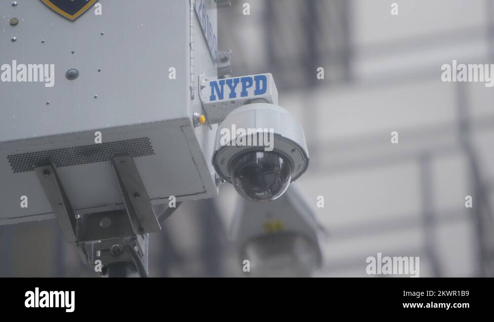 NYPD Camera eye in the sky big brother surveillance Stock Video Footage ...
