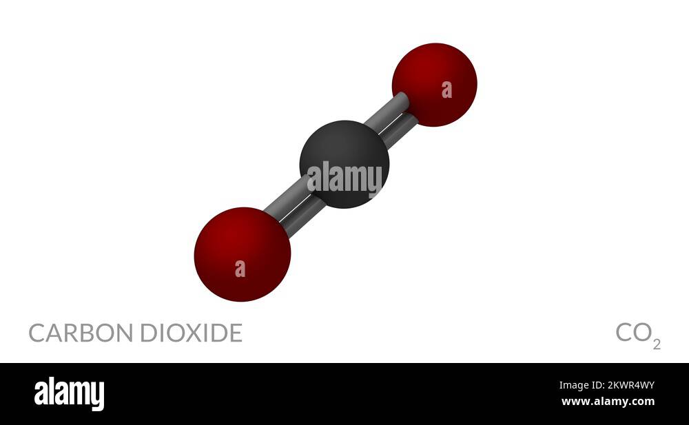 Carbon dioxide molecule, rotating seamless loop, 3d animation, 4k 30fps ...