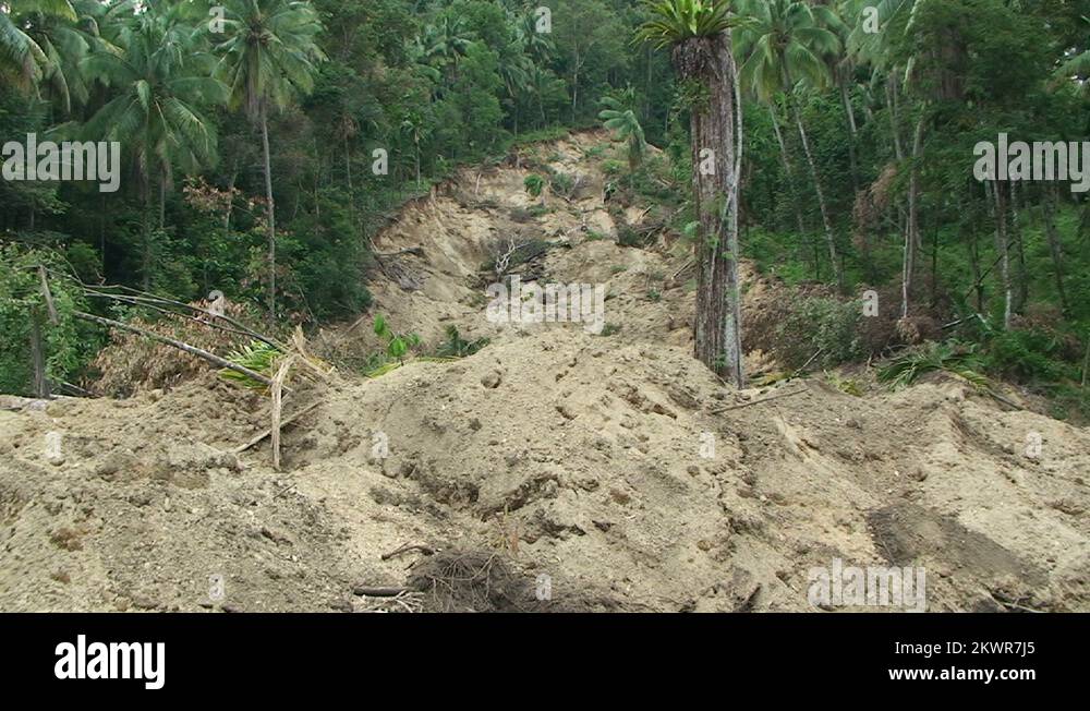 Earthquake Destruction Indonesia - Devastating Landslide Stock Video ...