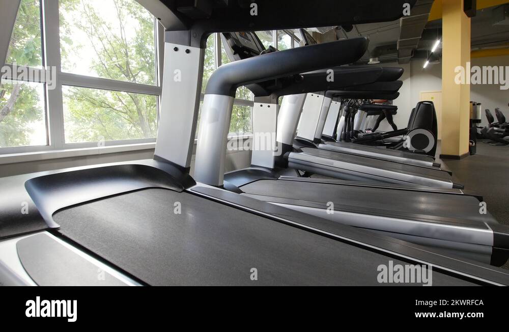Running track in the gym - sport fitness background Stock Video Footage ...