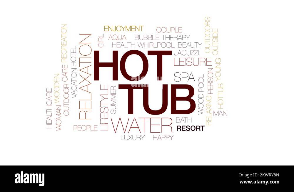 Hot tub animated word cloud, text design animation. Kinetic typography ...