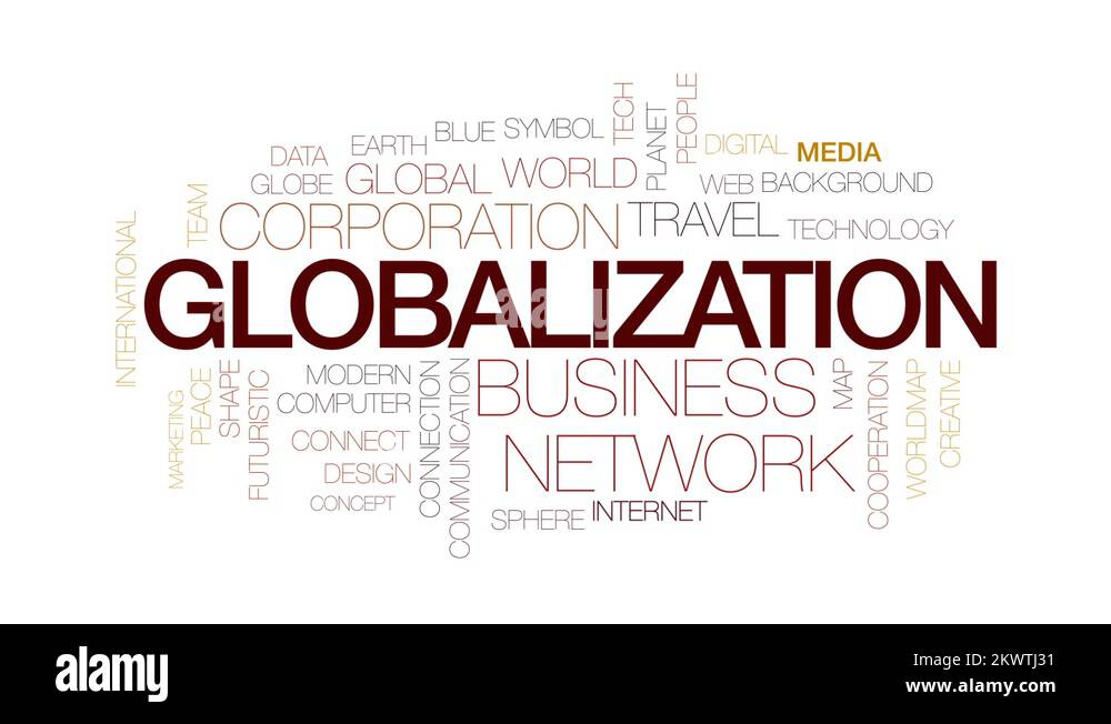 Globalization animated word cloud, text design animation. Kinetic typography Stock Video Footage ...