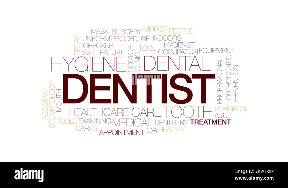Dentist animated word cloud, text design animation. Kinetic typography ...