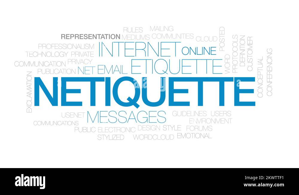 Netiquette animated word cloud, text design animation Stock Video ...