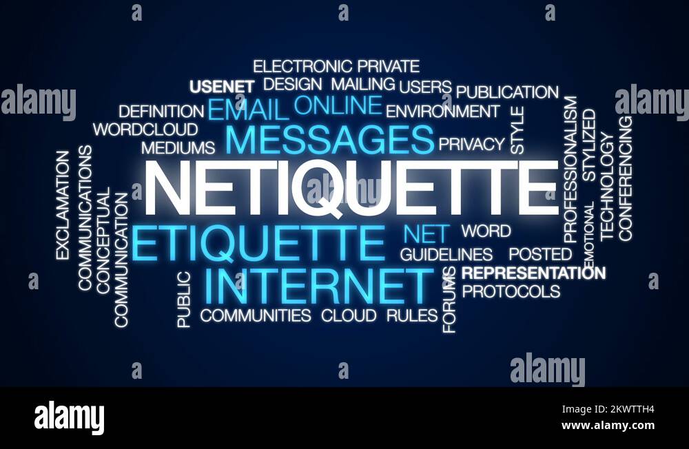 Netiquette animated word cloud, text design animation Stock Video ...