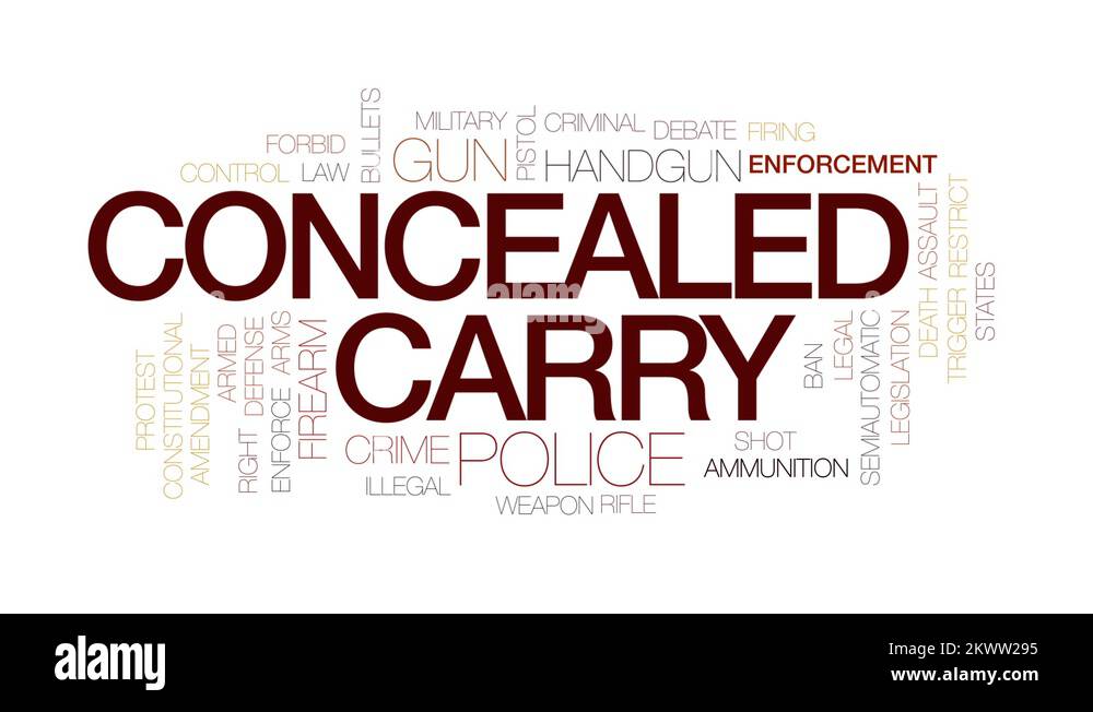 Concealed carry animated word cloud, text design animation. Kinetic ...