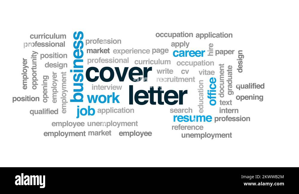 Cover letter animated word cloud, text design animation Stock Video ...