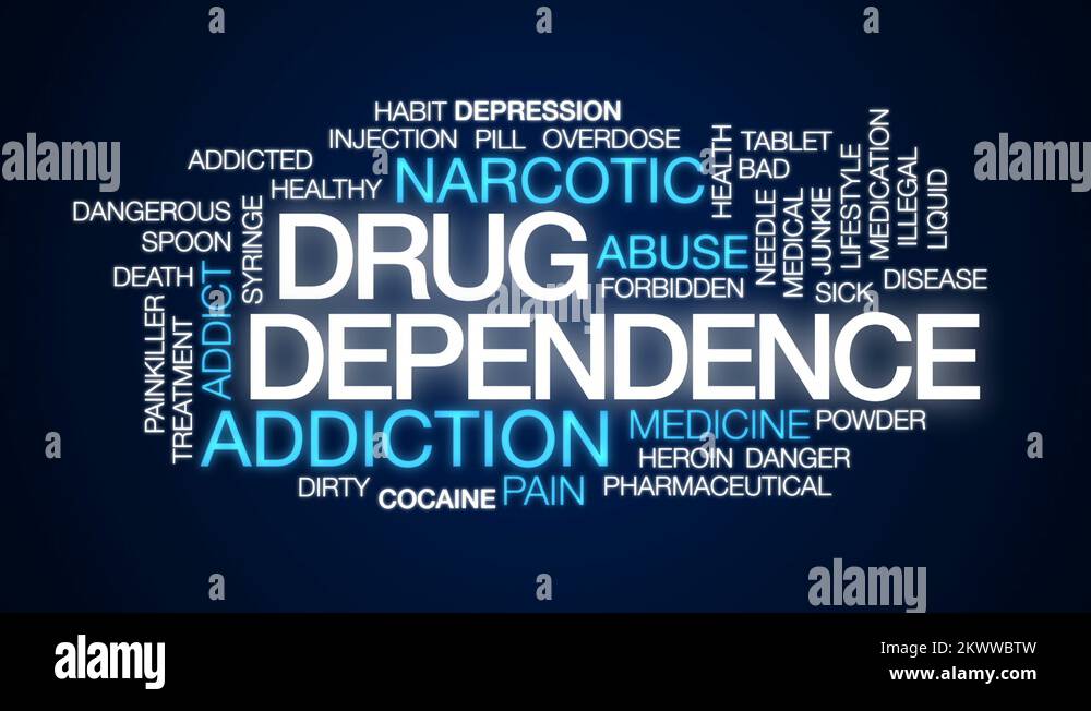 Drug dependence animated word cloud, text design animation Stock Video ...