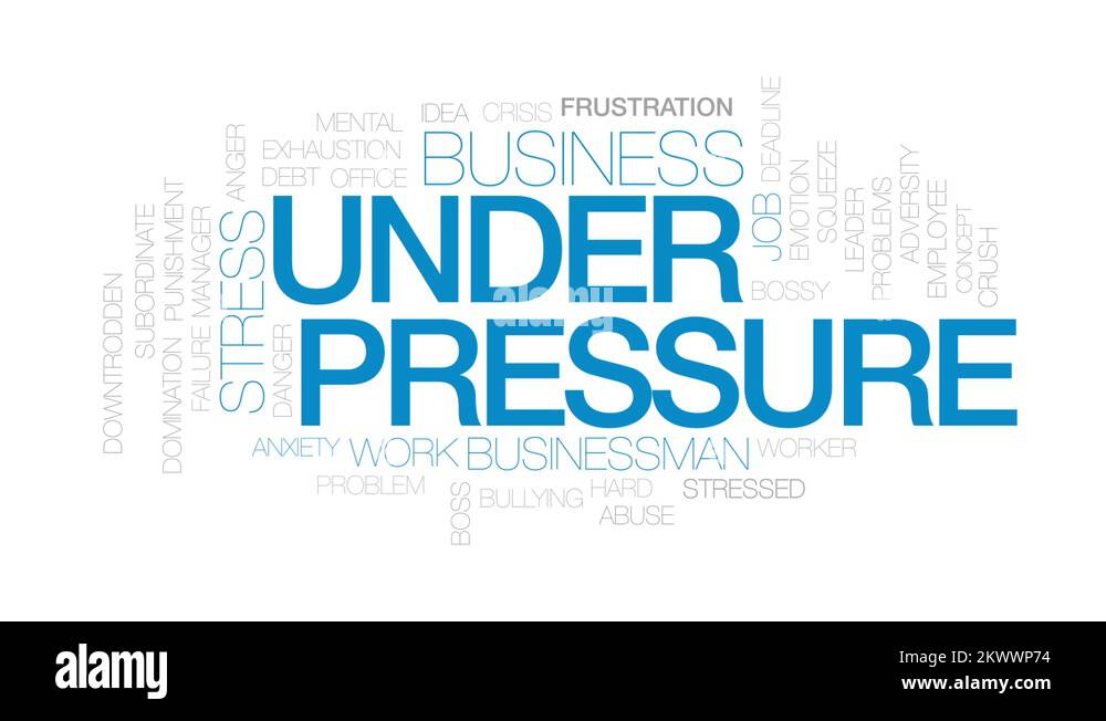 Under pressure animated word cloud, text design animation. Kinetic ...