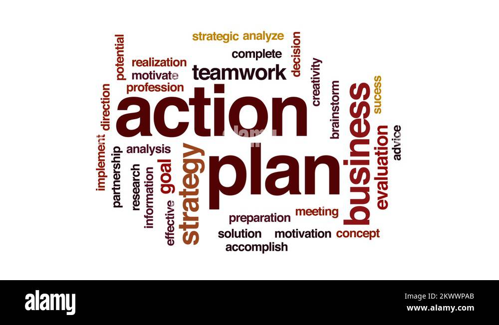 Action plan animated word cloud, text design animation Stock Video ...