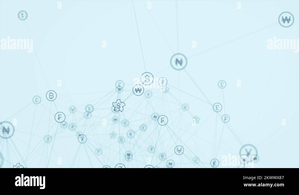 Currency / Forex / Fintech animation rendered at 16-bit color depth ...